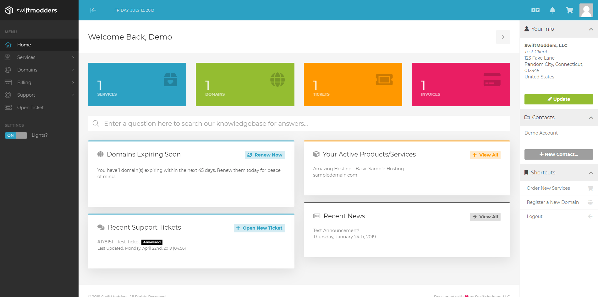 Allure WHMCS Client Theme | SwiftModders