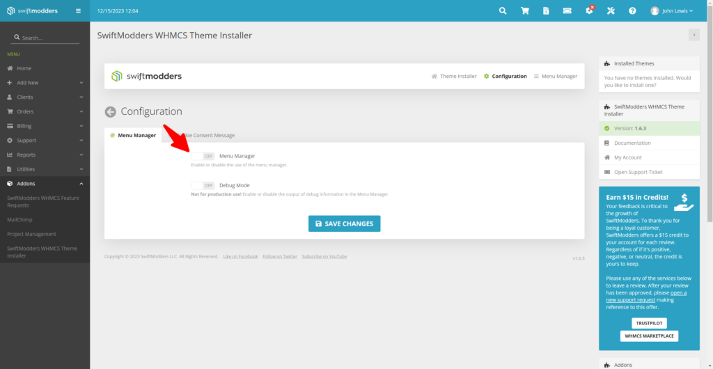 How do I use the Menu Manager? | SwiftModders Documentation