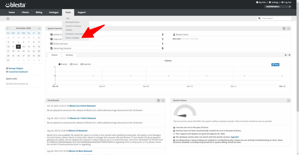 How do I configure the SwiftModders Blesta Theme Installer? | SwiftModders Documentation